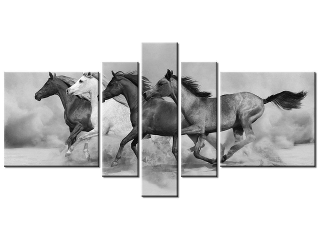 Obraz Stado w burzy piaskowej, 5 elementów, 160x80 cm - Oobrazy | Sklep ...