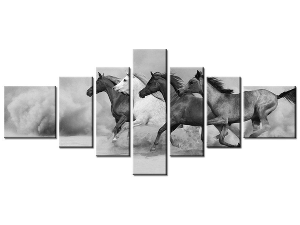 Obraz Stado w burzy piaskowej, 7 elementów, 160x70 cm - Oobrazy | Sklep ...