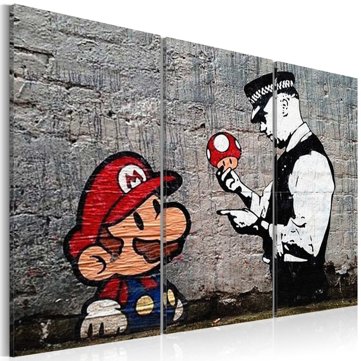 Obraz - Super Mario Mushroom Cop by Banksy - ARTGEIST | Sklep EMPIK.COM