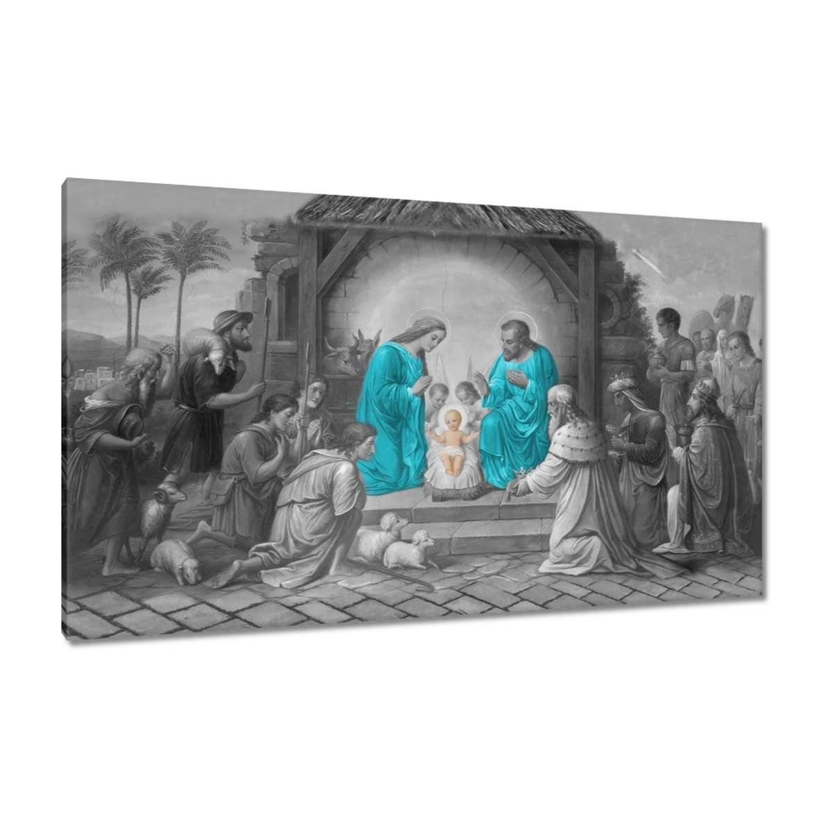 Obraz Święta rodzina turkus, 120x70cm - ZeSmakiem | Sklep EMPIK.COM