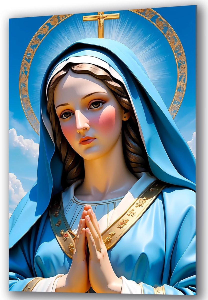 Obraz szklany na ścianę Matka Boża Fatimska Różańcowa 83x130 cm ...