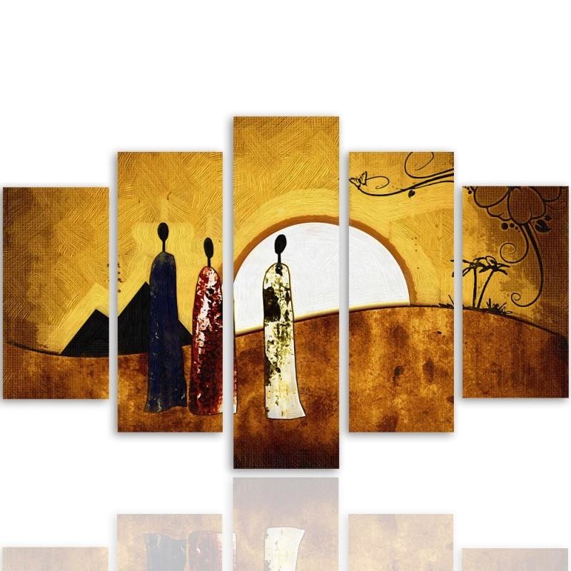 Obraz tryptyk pięcioczęściowy FEEBY, Afryka Ludzie Plemię 100x70 - Feeby | Sklep EMPIK.COM