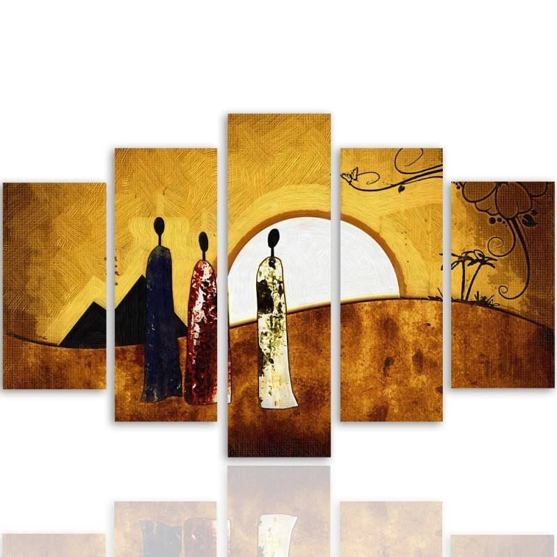 Obraz tryptyk pięcioczęściowy FEEBY, Afryka Ludzie Plemię 250x120 - Feeby | Sklep EMPIK.COM