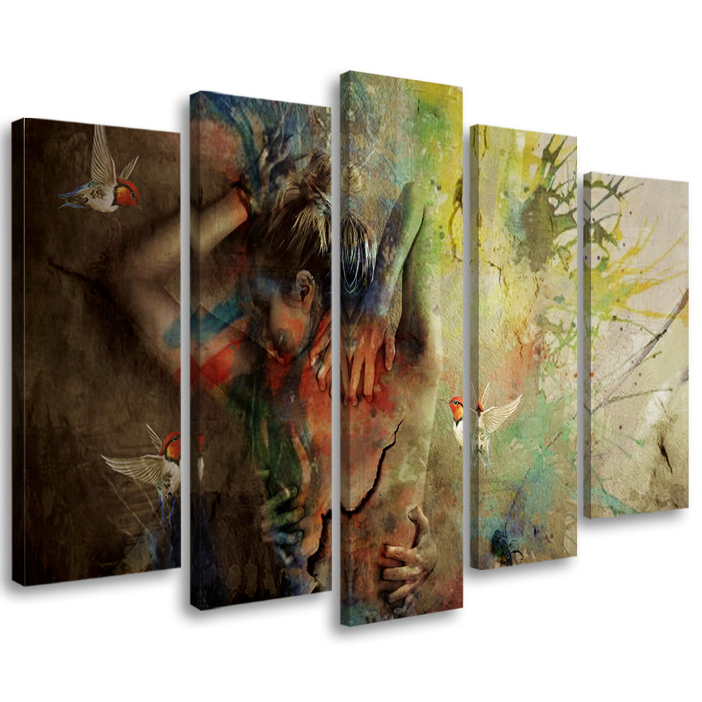 Obraz tryptyk pięcioczęściowy FEEBY, Kobieta Malarstwo 200x100 - Feeby | Sklep EMPIK.COM