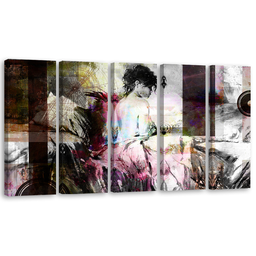 Obraz tryptyk pięcioczęściowy FEEBY, Kobieta Pastel Glamour 200x80 - Feeby | Sklep EMPIK.COM
