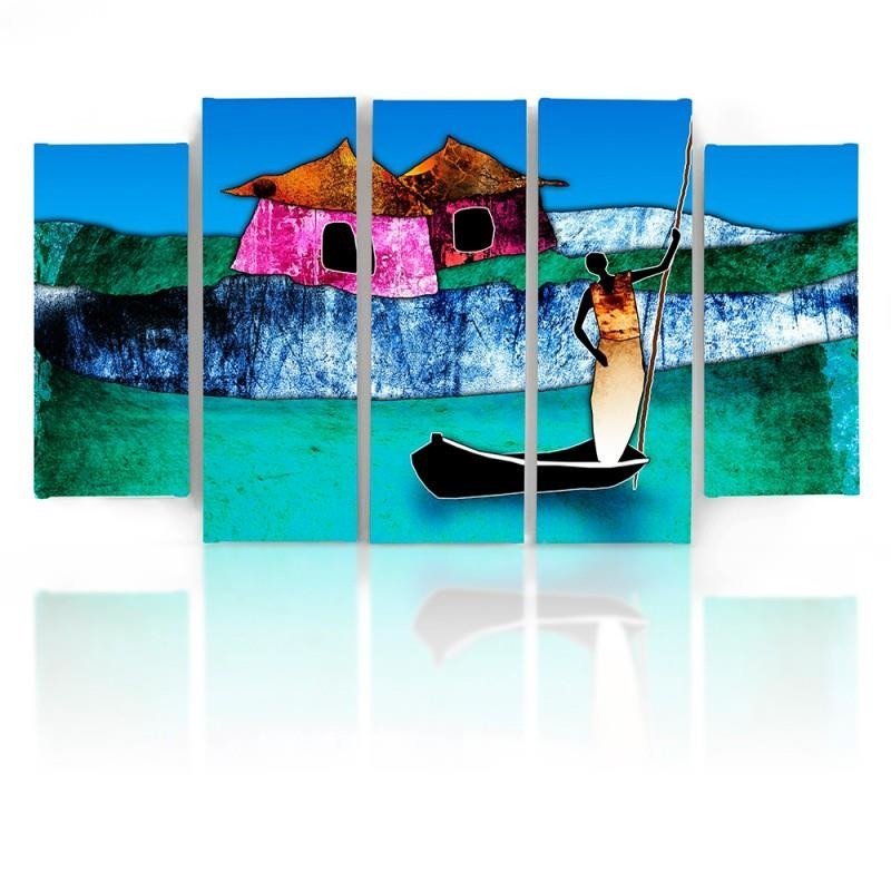 Obraz tryptyk pięcioczęściowy FEEBY, Kolorowa Afryka 300x140 - Feeby | Sklep EMPIK.COM