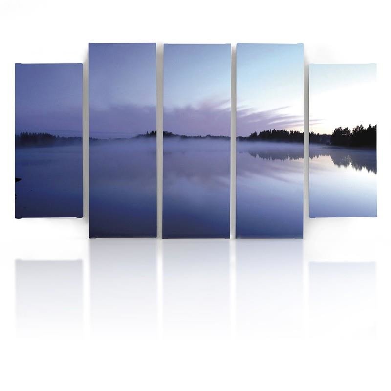 Obraz tryptyk pięcioczęściowy FEEBY, Mgła nad Jeziorem, 100x70 - Feeby | Sklep EMPIK.COM
