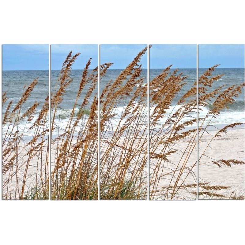 Obraz tryptyk pięcioczęściowy FEEBY, Morze Plaża Trawy 100x70 - Caro | Sklep EMPIK.COM