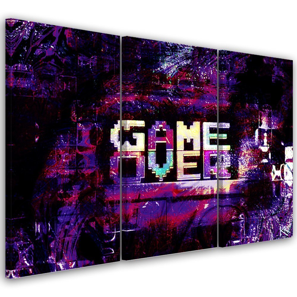 Obraz trzycz ciowy na p tnie, Abstrakcyjny napis Game Over - 60x40 - Inna marka | Sklep EMPIK.COM