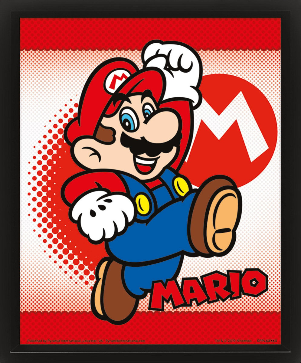 obraz w ramie 3D SUPER MARIO - MARIO YOSHI FLIP - Pyramid | Sklep EMPIK.COM