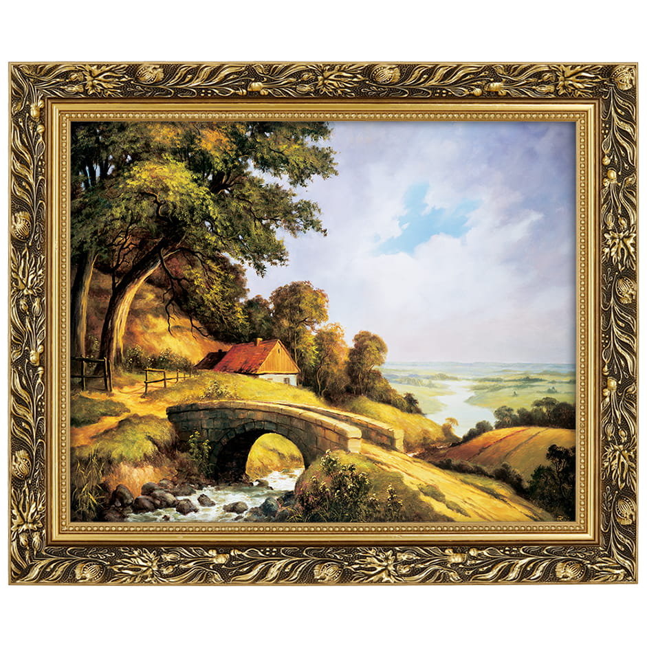 Obraz w złotej ramie Makówka w rozmiarze 40x50 cm - Mostek I, Cezary ...