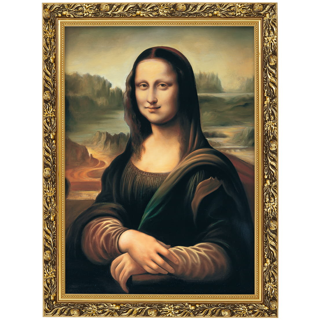 Obraz w złotej ramie Makówka w rozmiarze 50x70 cm - Mona Lisa, Leonardo ...