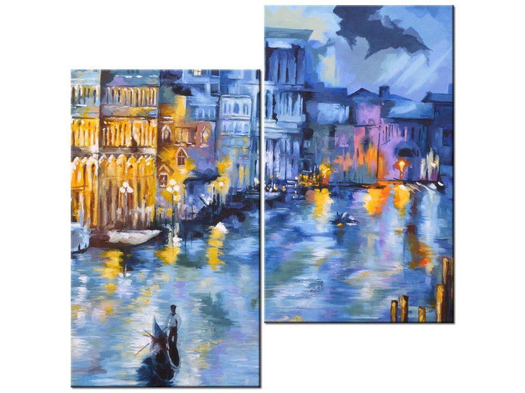 Obraz Wenecja nocą, 2 elementy, 60x60 cm - Oobrazy | Sklep EMPIK.COM