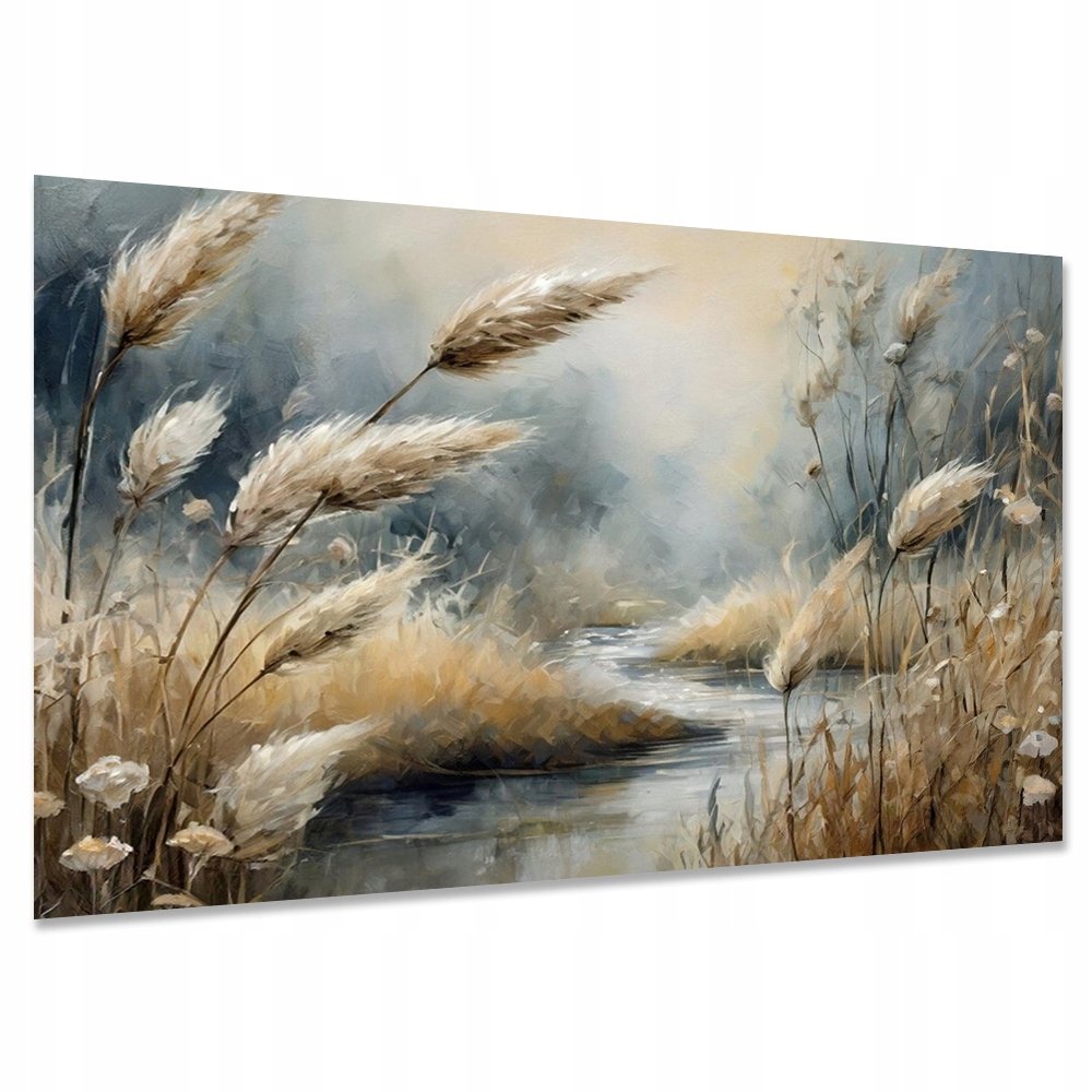 Obraz WIDOK 76 rzeka trzciny jak malowany beż 120x80 ociepli wnętrze ...