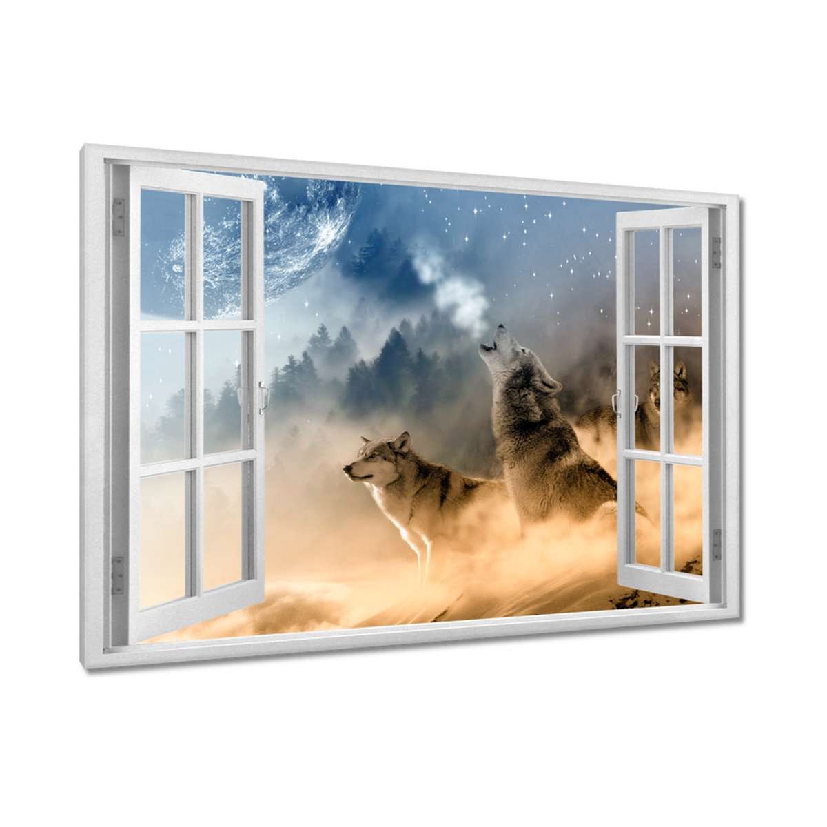 Obraz Wilk wyjący do Księżyca, 60x40cm - ZeSmakiem | Sklep EMPIK.COM