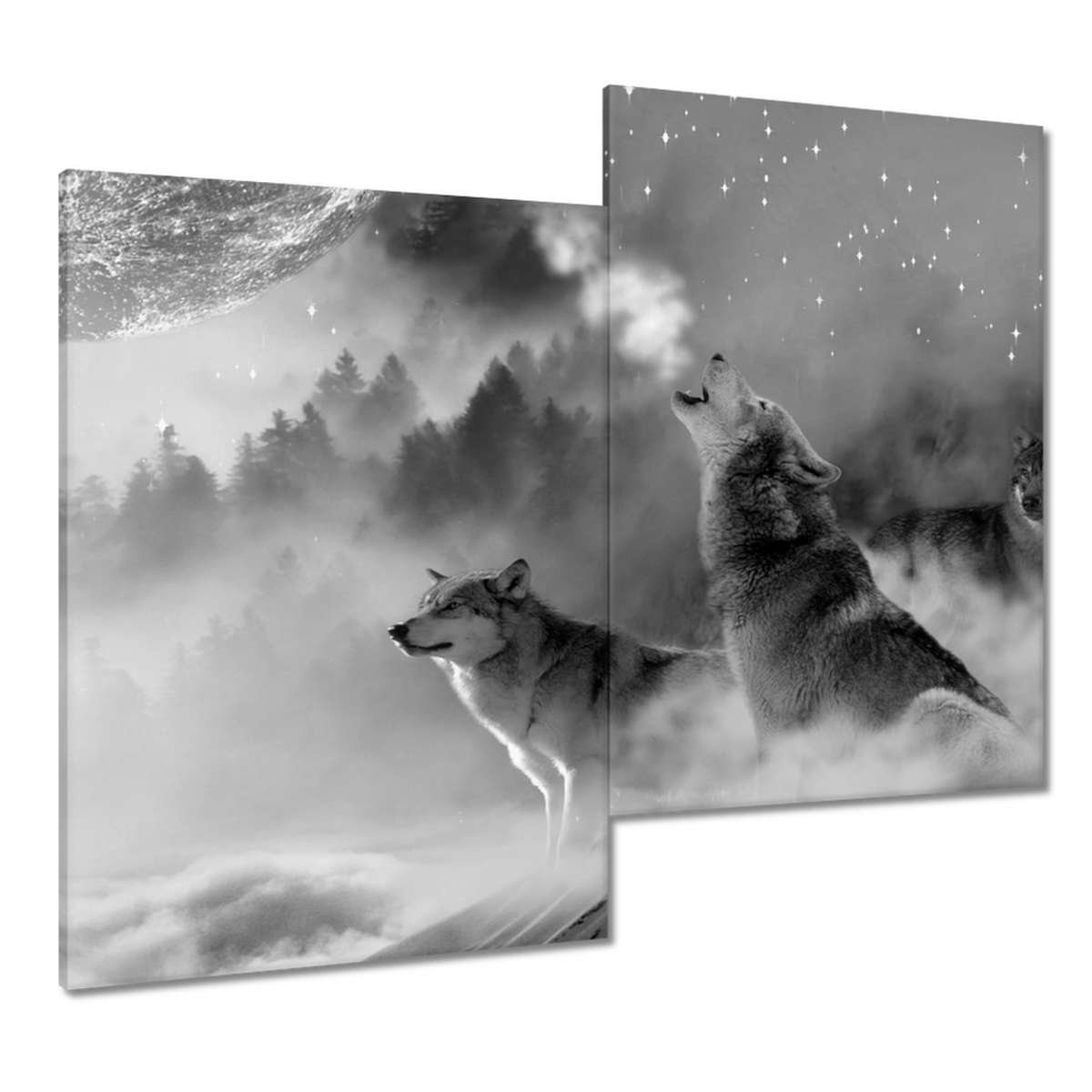 Obraz Wilk wyjący do Księżyca, 80x70cm - ZeSmakiem | Sklep EMPIK.COM