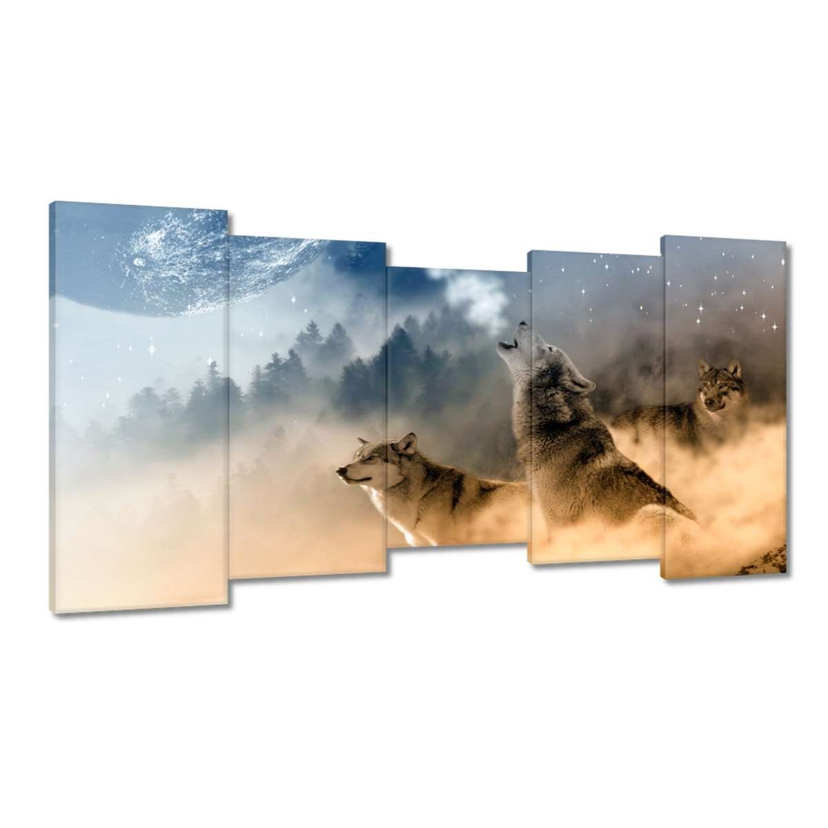 Obrazy 150x80 Wilk wyjący do księżyca - ZeSmakiem | Sklep EMPIK.COM