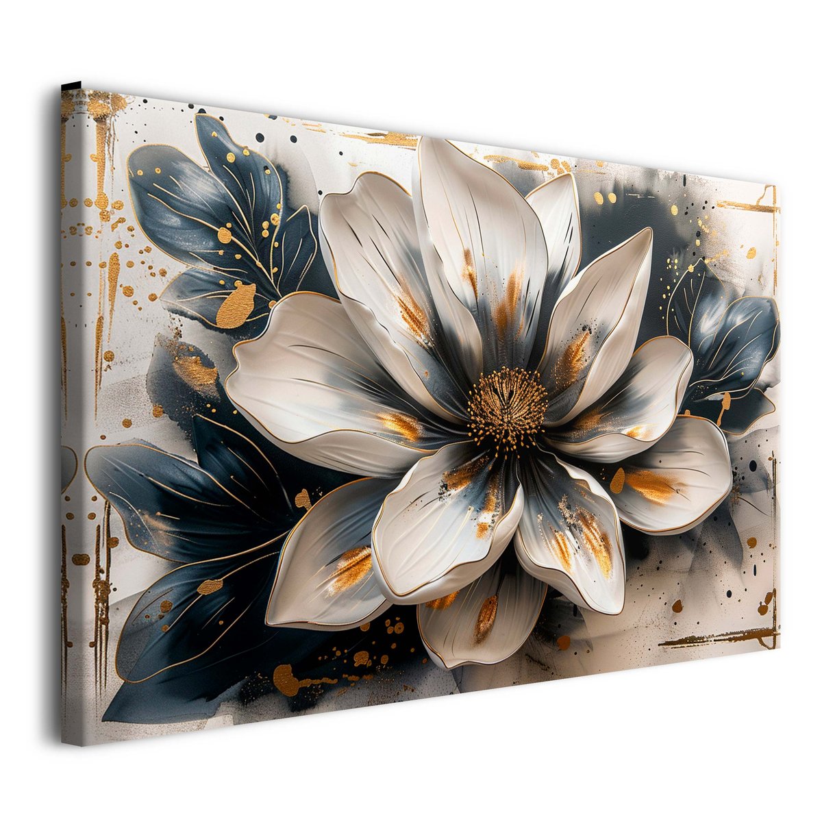 Obrazy na płótnie nowoczesny obraz na ścianę do salonu kwiat złoto ...