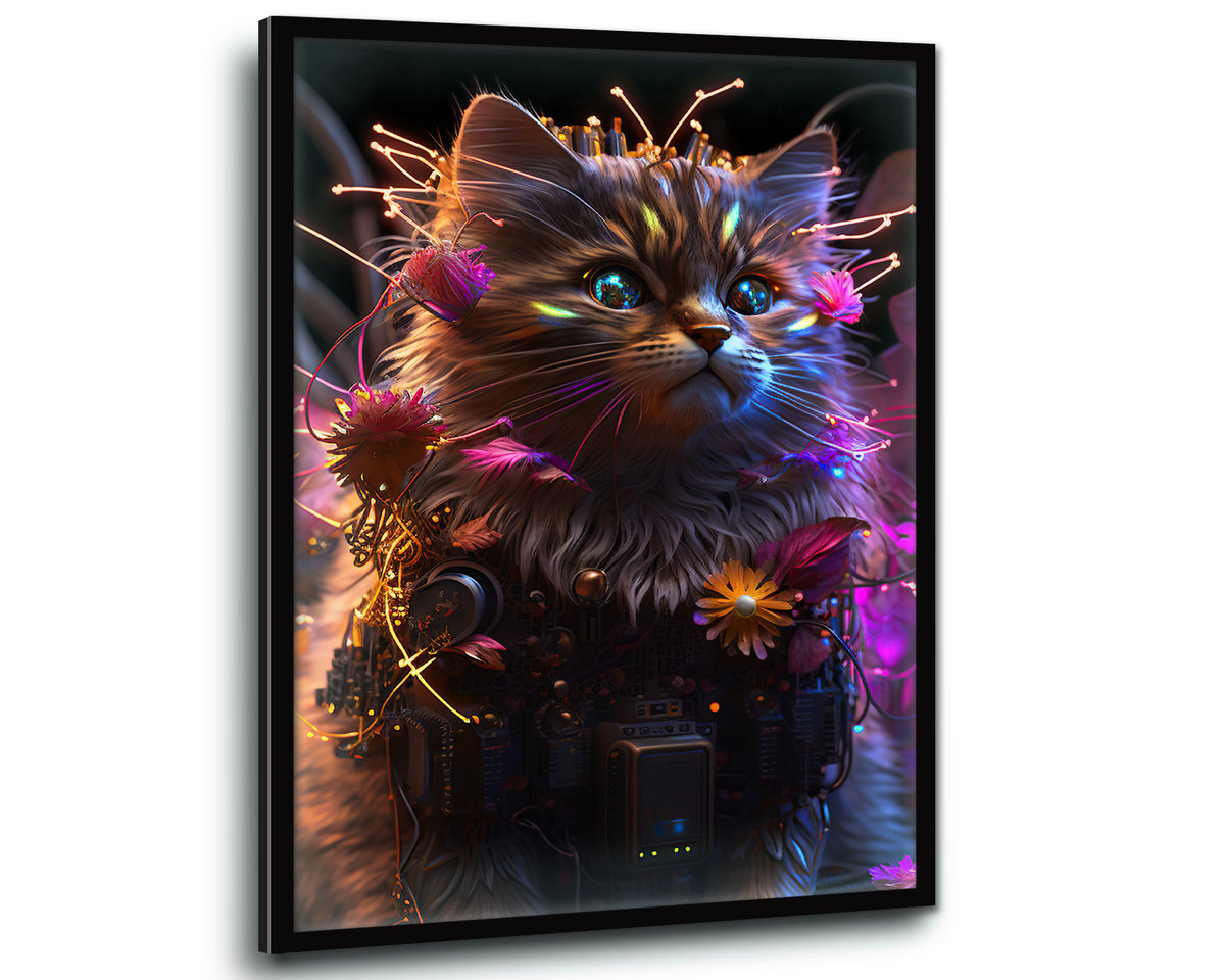 Obrazy na szkle LED Kosmiczny kot 23x36 cm - Inna marka | Sklep EMPIK.COM