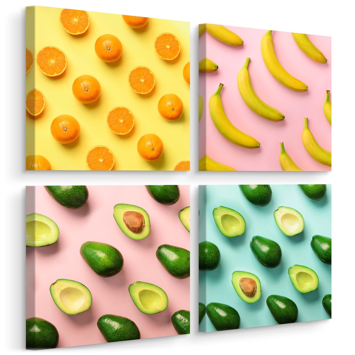 Obrazy Set Do Kuchni Owoce Cytrusy Awokado Pop-Art Jedzenie 80cm X 80cm ...