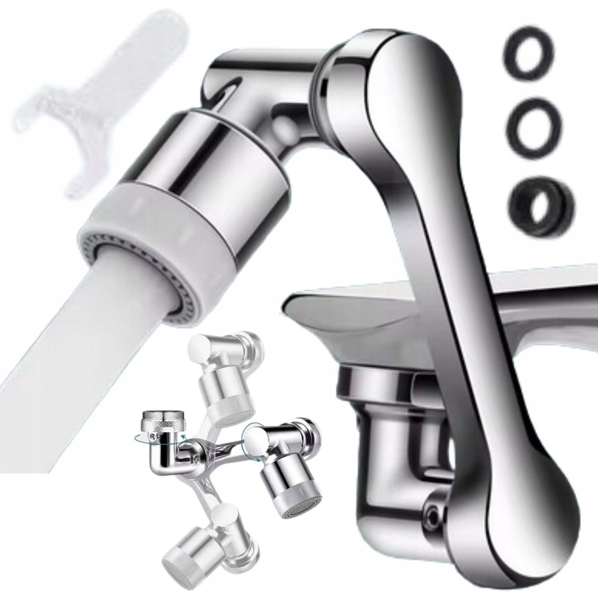 Obrotowy Aerator Kranu Przedłużka METAL PERLATOR Na ramieniu obrotowy ...