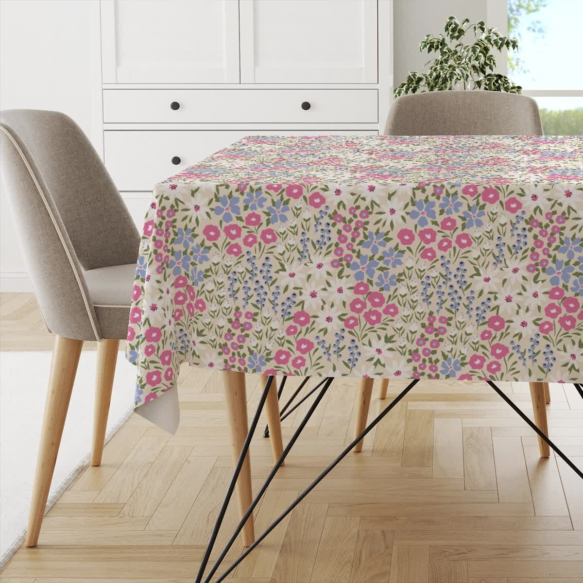 Obrus FLORAL wzór F41 | rabata w odcieniach różu i fioletu 130 x 170 cm - Decordruk | Sklep ...
