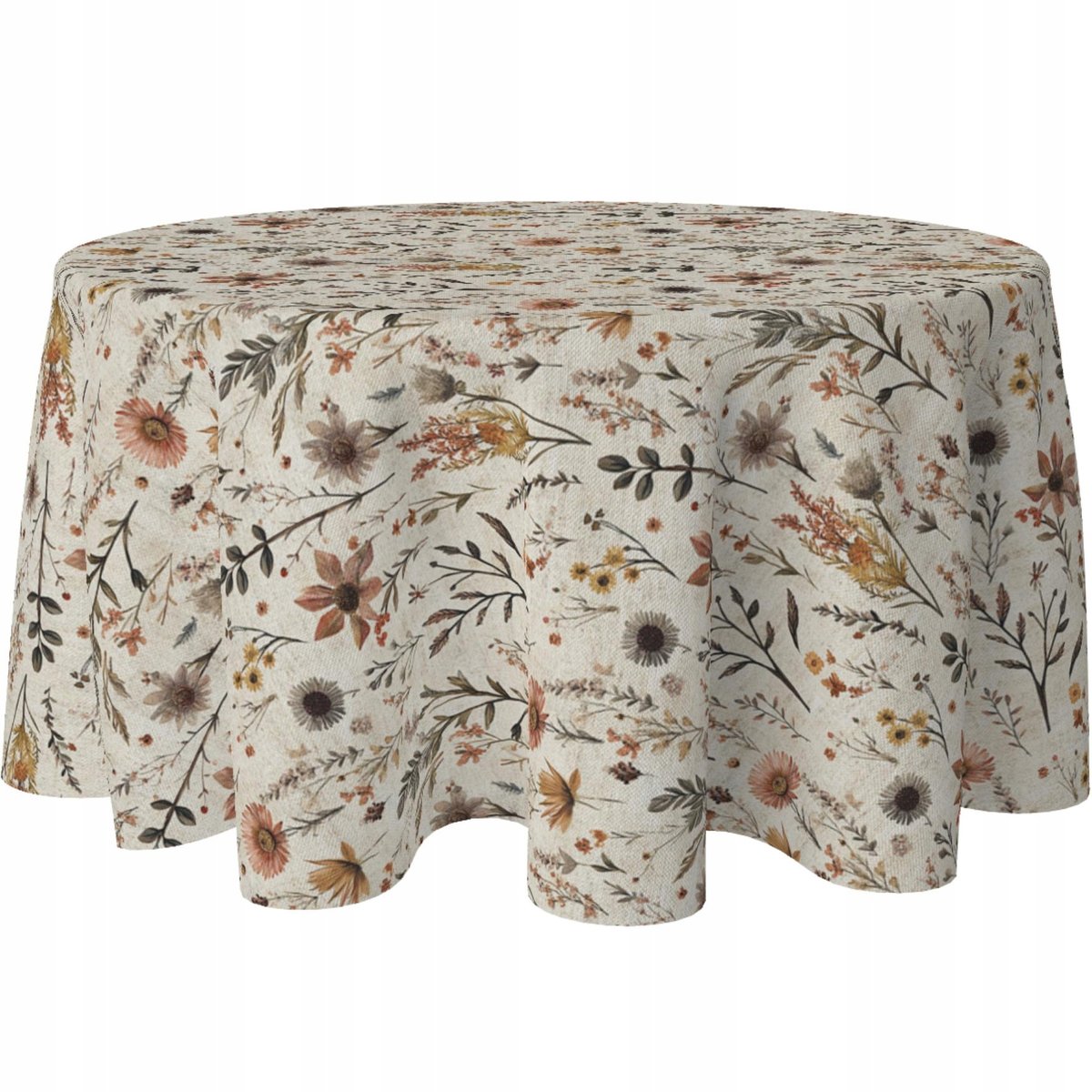 OBRUS OKRĄGŁY PLAMOODPORNY ŚR. 140 CM NA STÓŁ KOŁO WIOSNA KWIATY WZÓR 392 - HomeView | Sklep ...