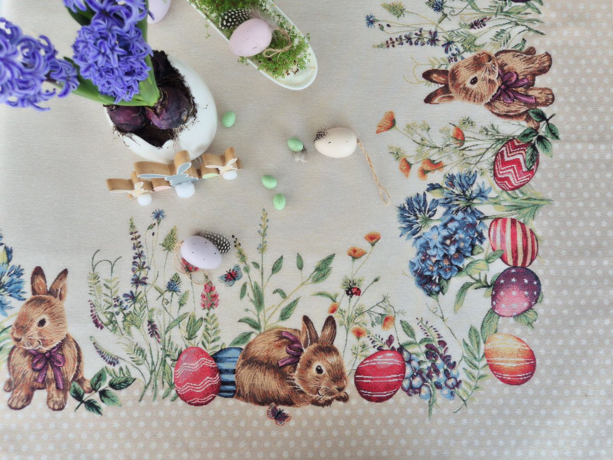 Obrus Wielkanocny 140x200 cm DW03 z Zajączkami gobelinowy - Inna marka | Sklep EMPIK.COM