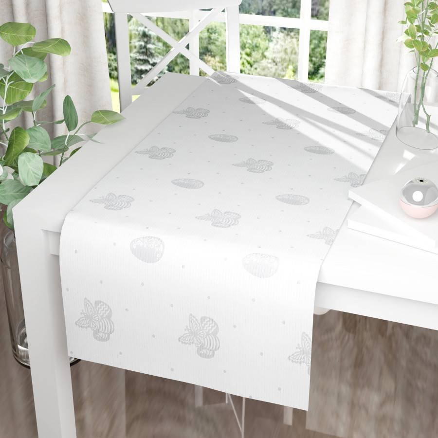 Obrus Wielkanocny bieżnik Jajka biało-srebrne 50 x 150 [cm] - Wisan ...