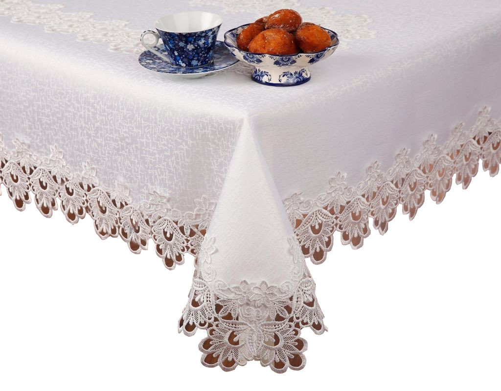 Obrus Z Gipiurą, 160X450, Biały Geometryczny, G01-01-Pr - Dekorart | Sklep EMPIK.COM