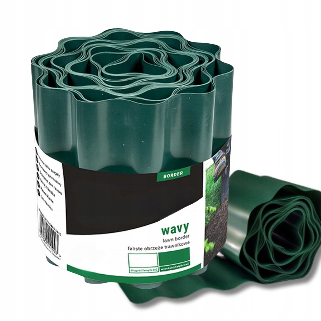 OBRZEŻE FALISTE OGRODOWE 15cm 9m TRAWNIKOWE OGRODZENIE MOCNE ZIELONE - Inna marka | Sklep EMPIK.COM