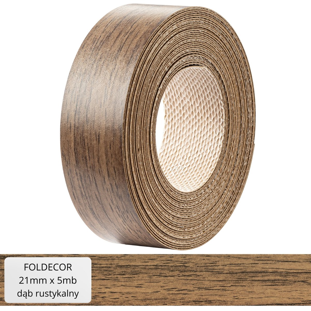 Obrzeże meblowe dąb rustykalny melamina z klejem termotopliwym 21 mm (5 ...