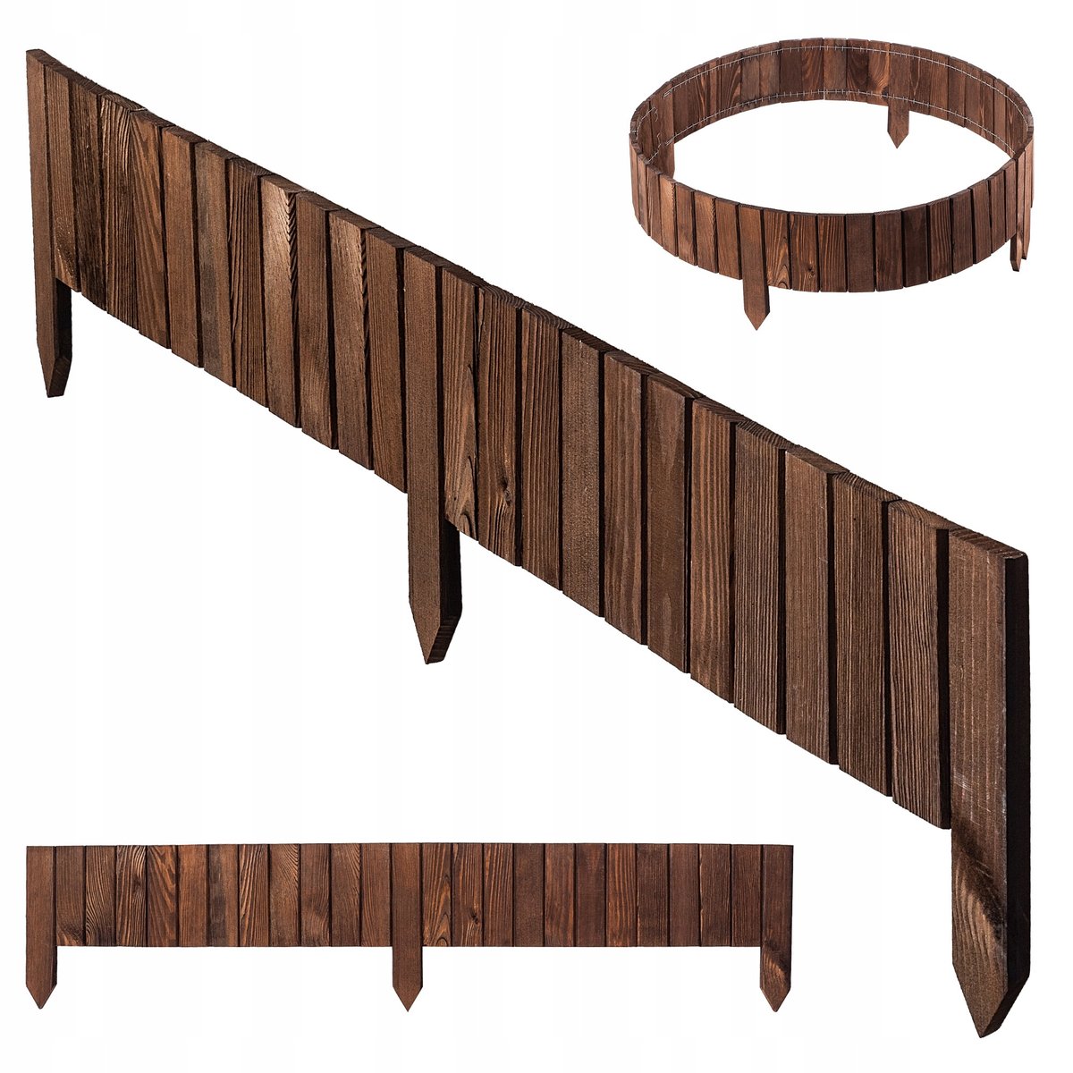 OBRZEŻE PALISADA OGRODOWA PŁOTEK DREWNIANY TRAWNIKOWY WBIJANY BRĄZ 15x116 - Inna marka | Sklep ...