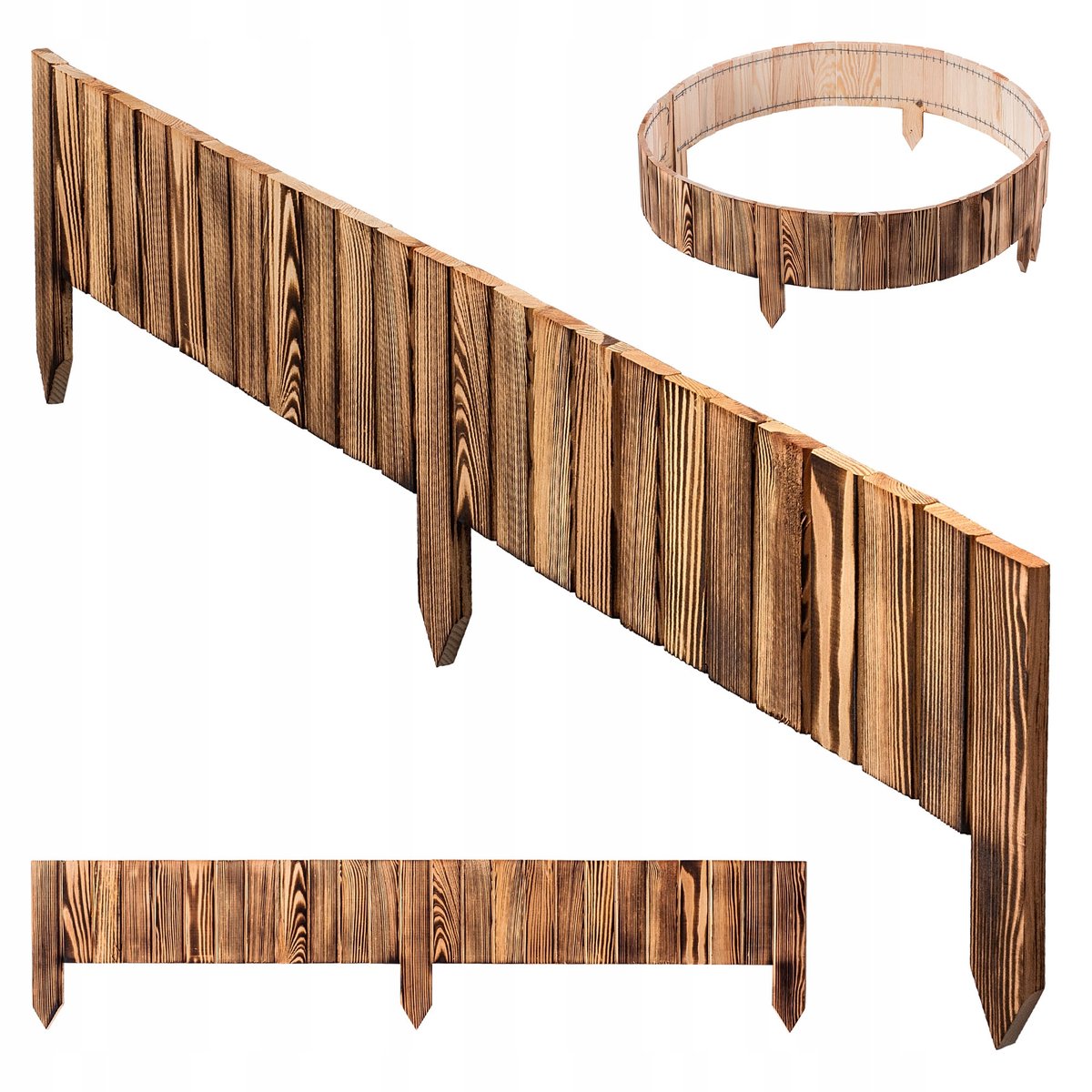 OBRZEŻE PALISADA OGRODOWA PŁOTEK DREWNIANY TRAWNIKOWY WBIJANY BRĄZ 15x116 - Inna marka | Sklep ...