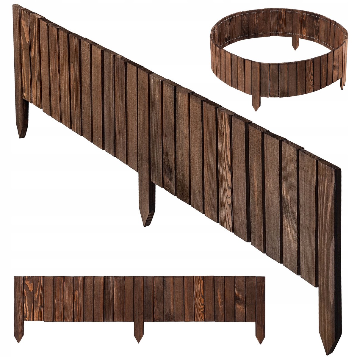 OBRZEŻE PALISADA OGRODOWA PŁOTEK DREWNIANY TRAWNIKOWY WBIJANY BRĄZ 20x116 - Inna marka | Sklep ...