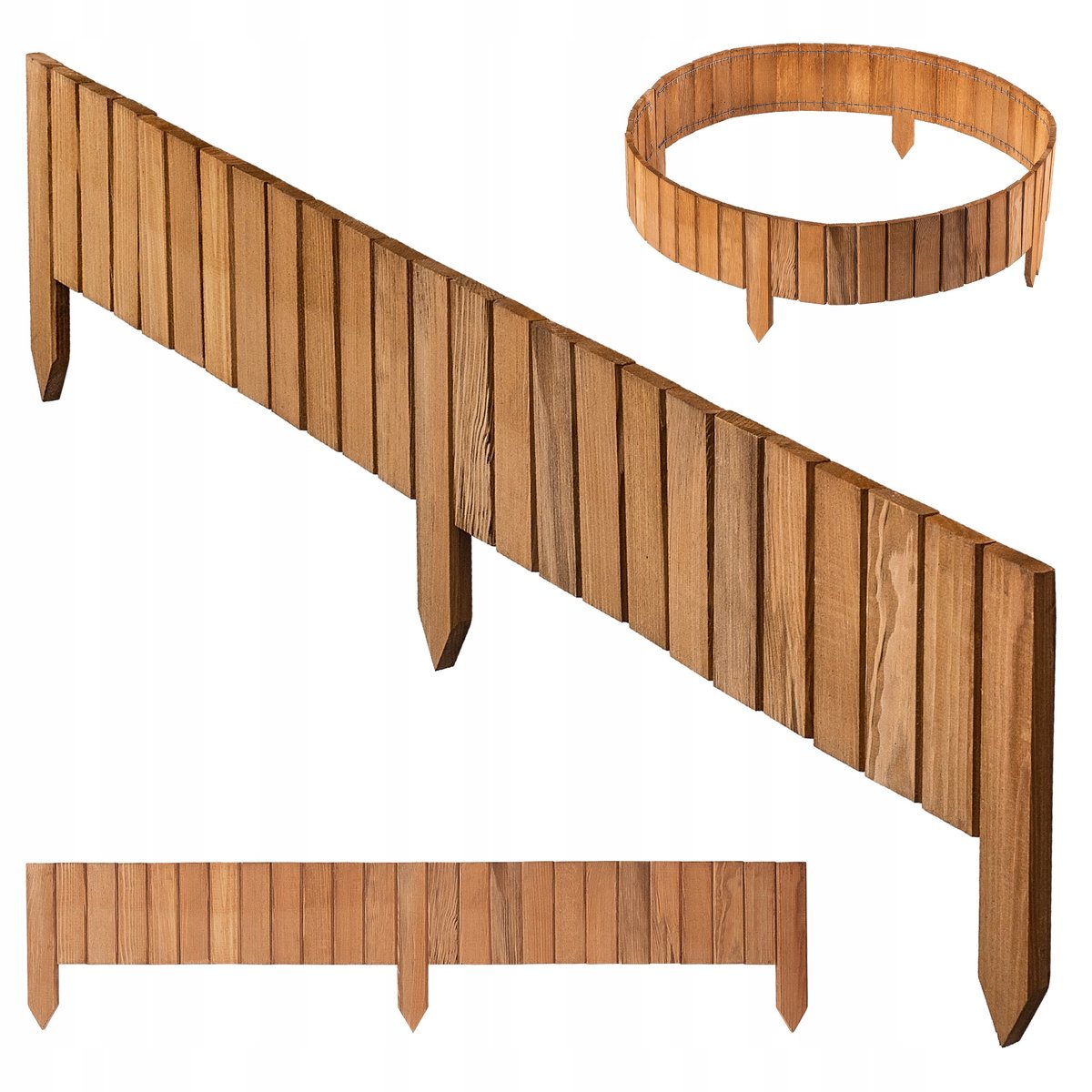 OBRZEŻE PALISADA OGRODOWA PŁOTEK DREWNIANY TRAWNIKOWY WBIJANY DĄB 15x116 - Inna marka | Sklep ...