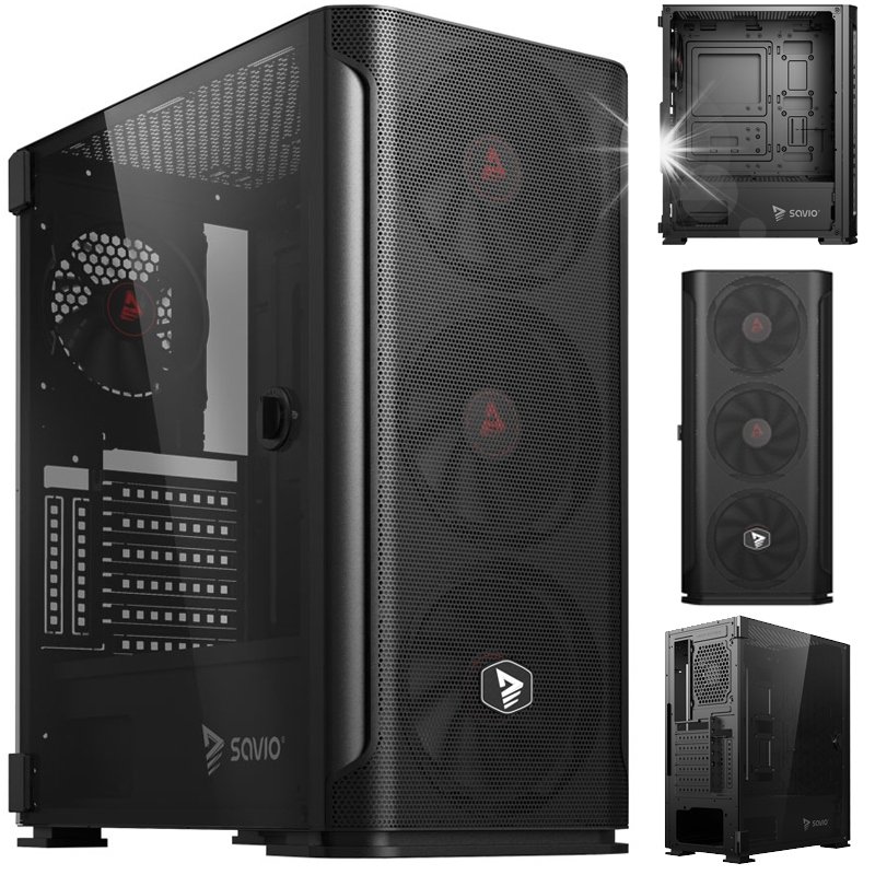 Obudowa do komputera Savio Shadow X2 Midi Tower ATX Okno Czarna - Inna ...