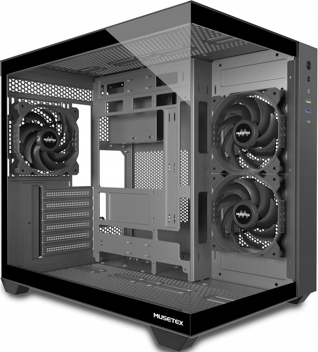 OBUDOWA PC ATX MID TOWER CZARNA Z 3 WENTYLATORAMI SZKŁO Y6 - Inna marka ...