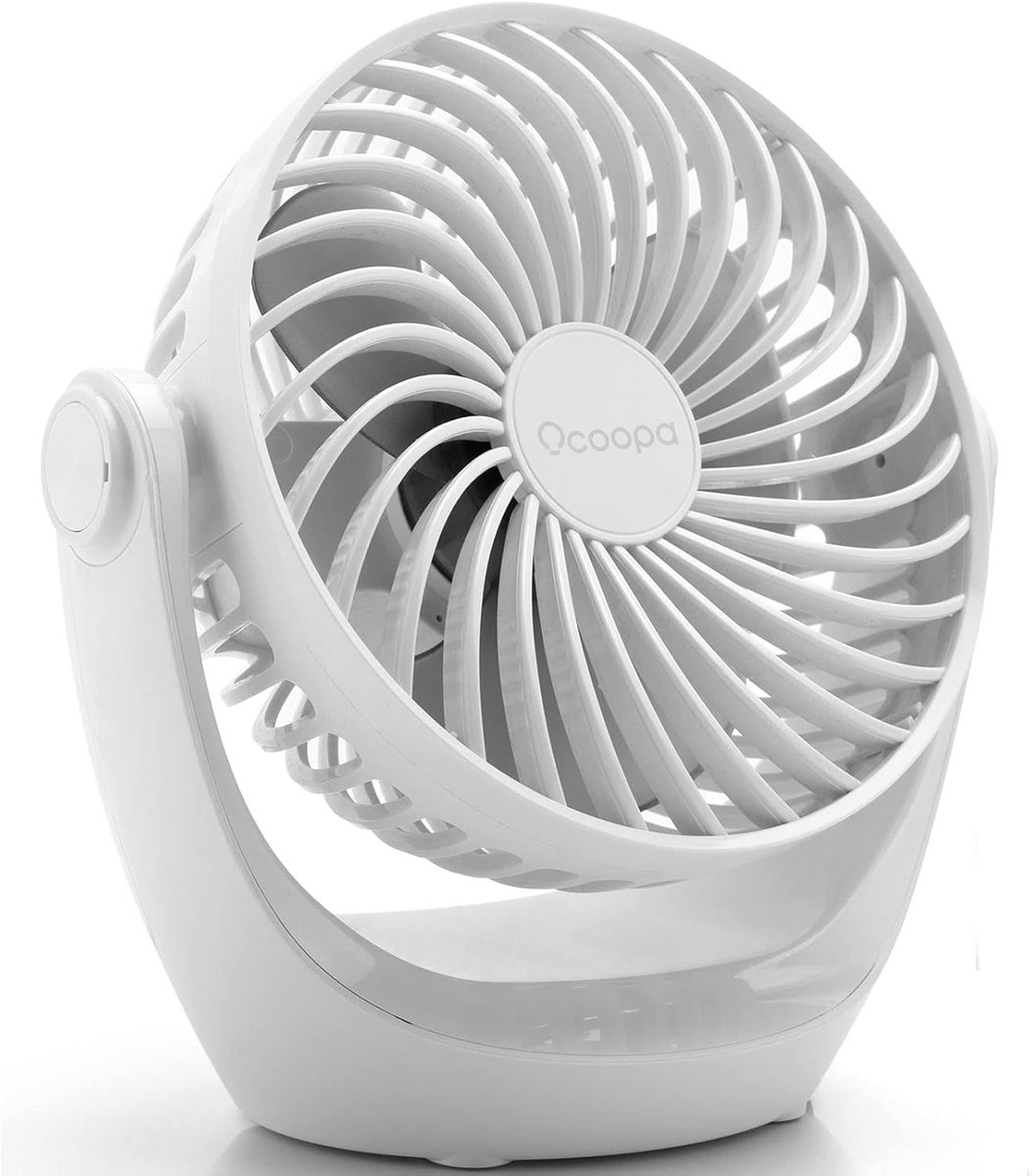 OCOOPA Wentylator USB Biurkowy 360° Cichy 3 Prędkości Kabel USB Biały ...