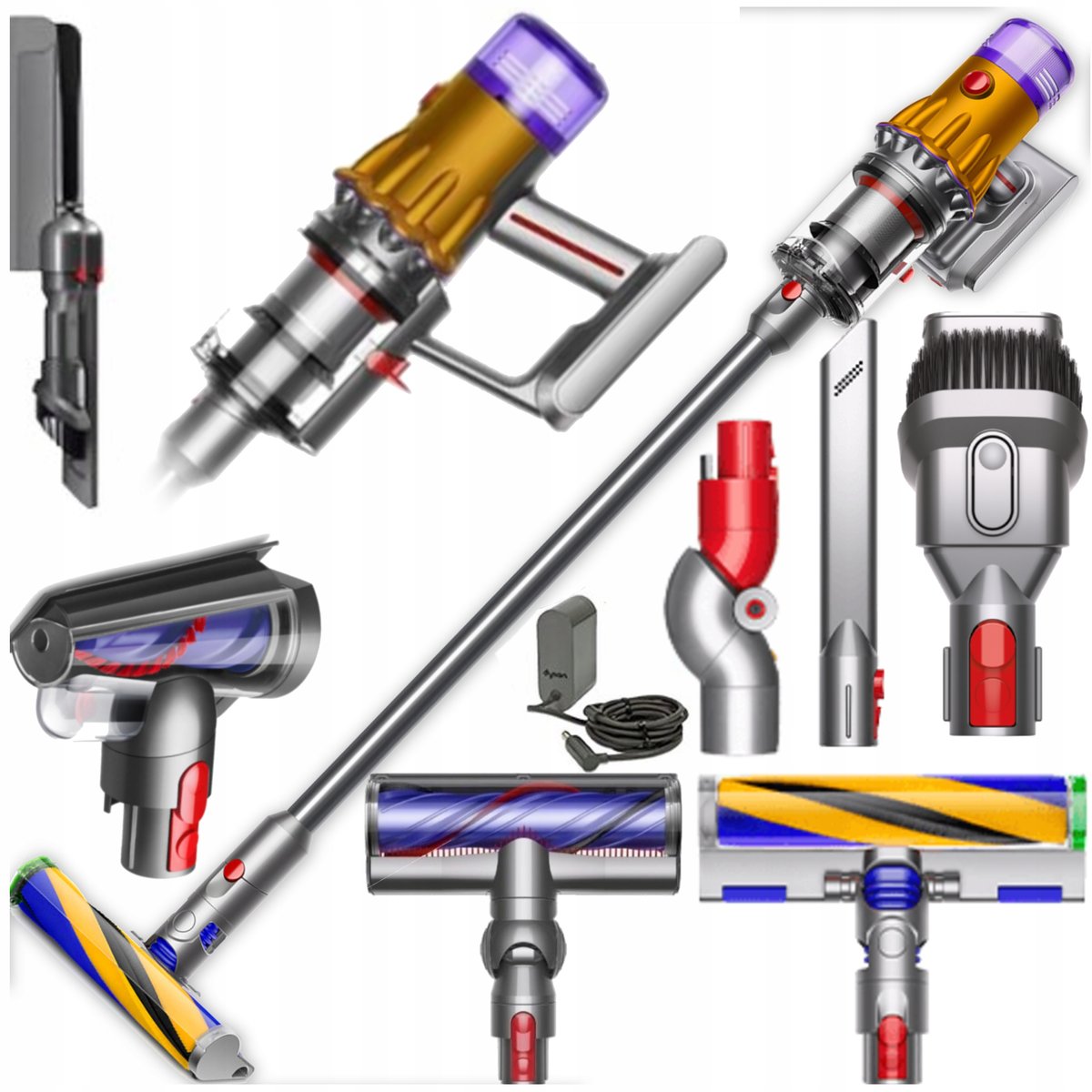 ODKURZACZ PIONOWY DYSON V12 Detect Slim Absolute LASER UV DUŻA MOC ...