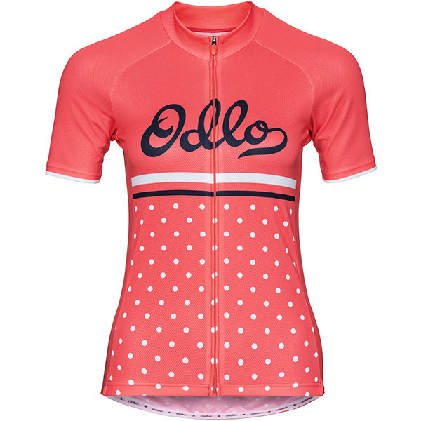 Odlo, Koszulka tech. damska, Stand-up collar s/s full zip Element Print ...