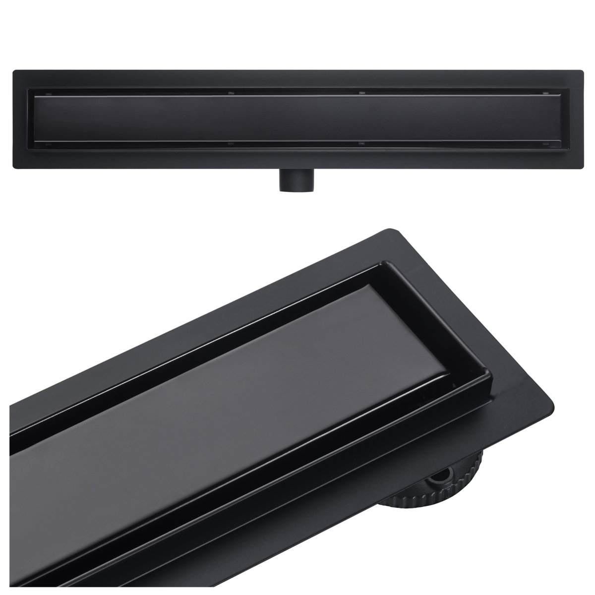 Odpływ liniowy 2w1 niski syfon czarny 80 cm - VCX | Sklep EMPIK.COM