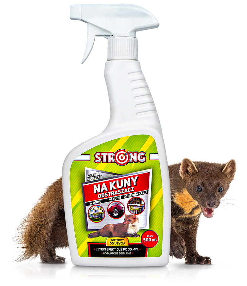 Odstraszacz na kuny do samochodu i domu, spray na kuny o wydłużonym działaniu STRONG 500 ml ...