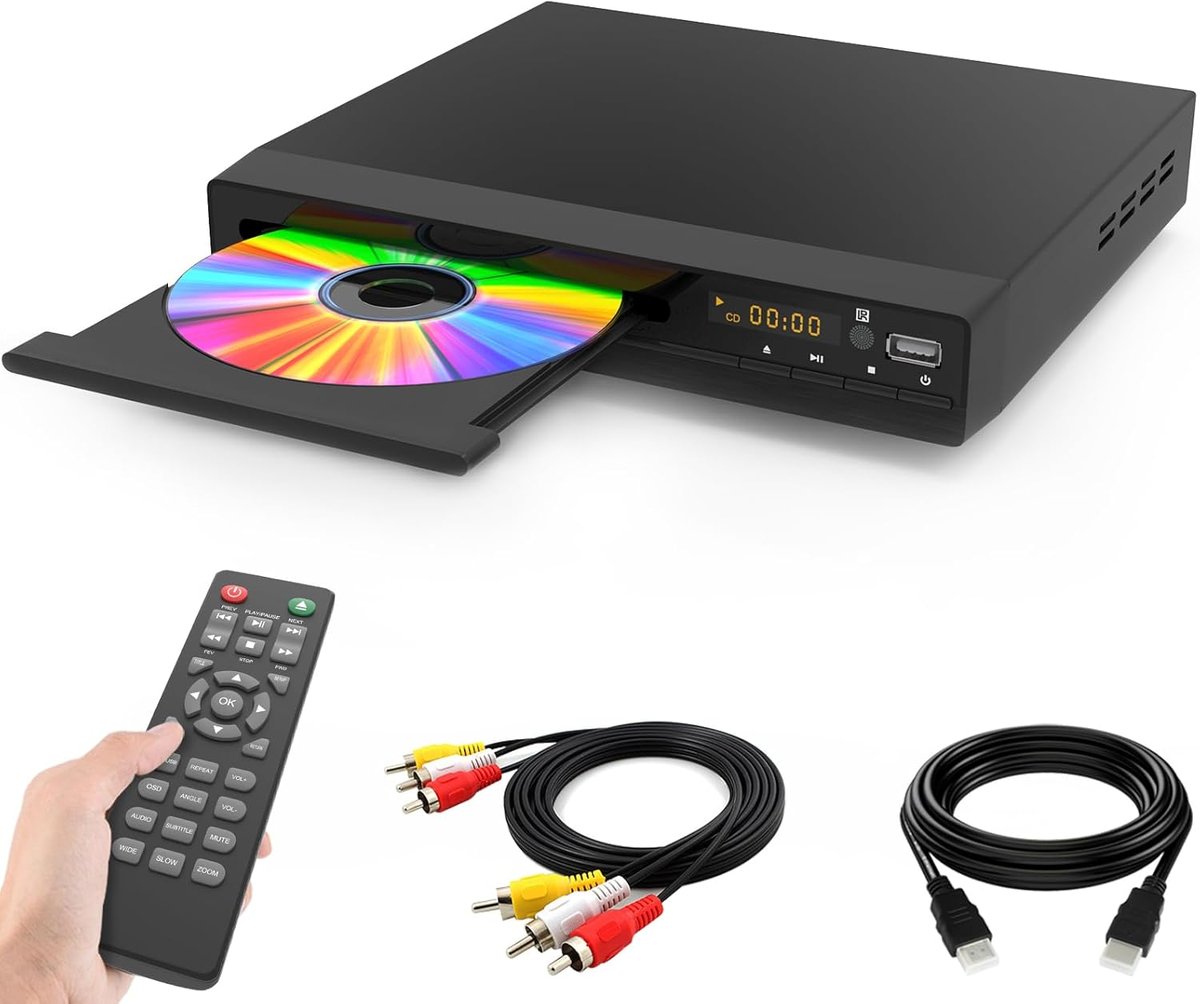 Odtwarzacz DVD CD SVCD VCD do telewizora 1080p, PAL/NTSC i USB 2.0 HDMI ...