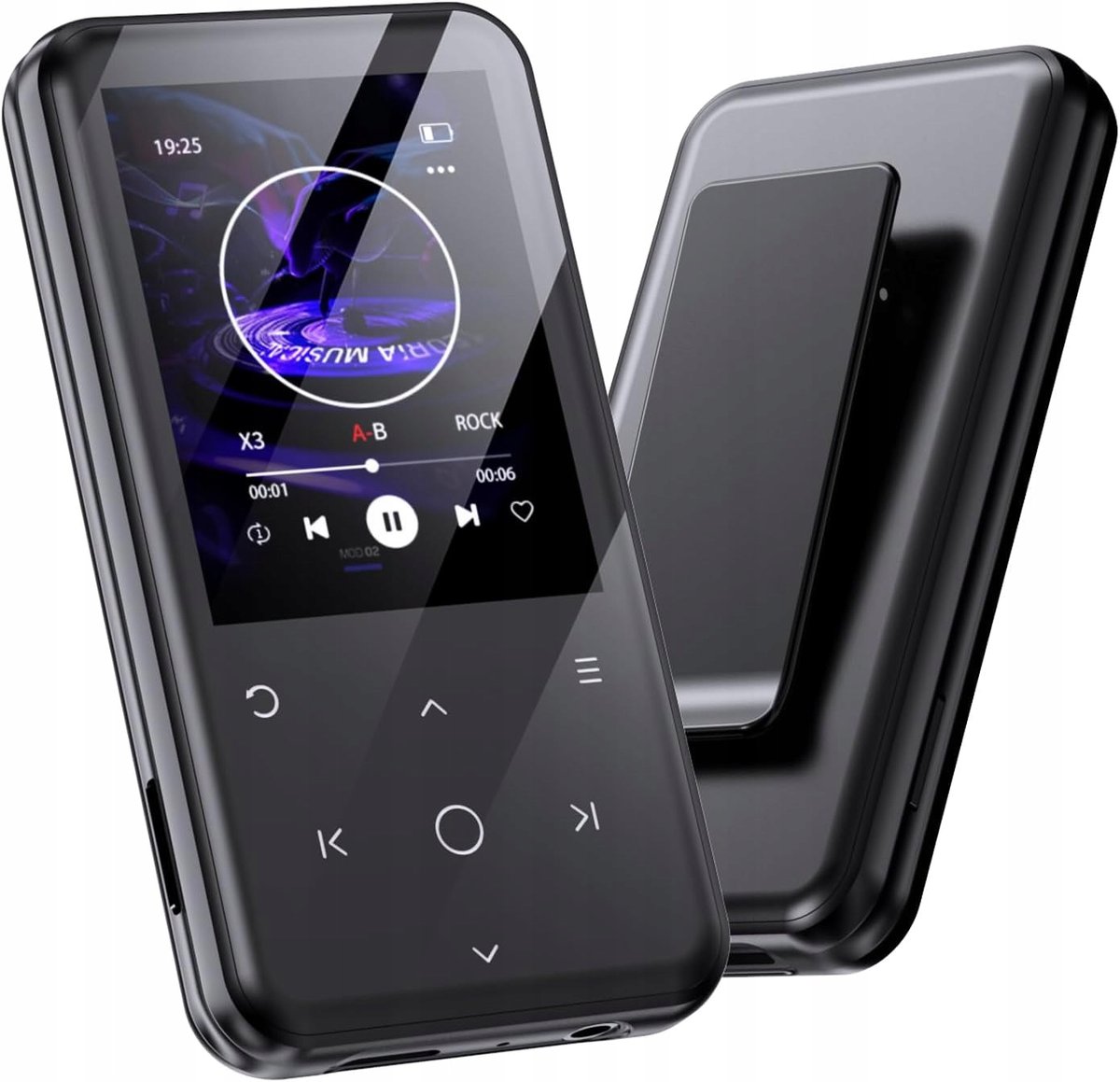 Odtwarzacz MP3 Gueray 128GB BT z klipsem, głośnikiem i radiem FM ...