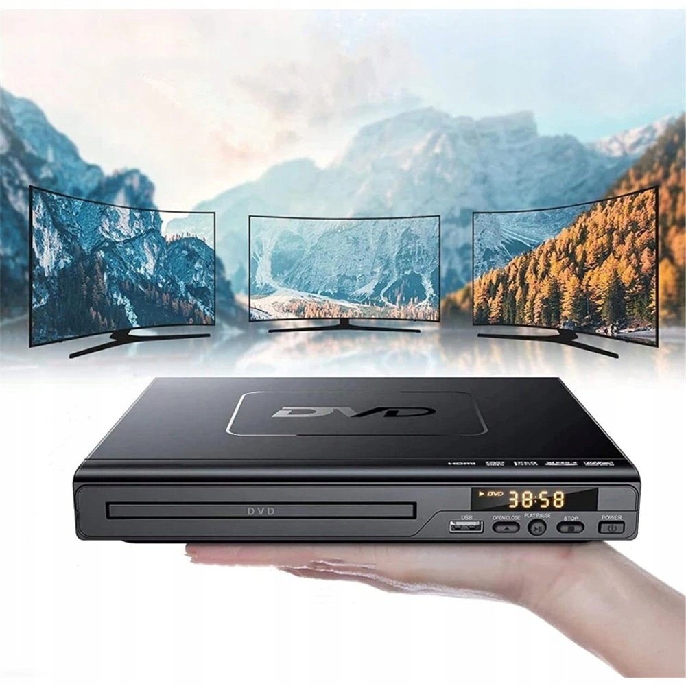 ODTWARZACZ Z PILOTEM DVD 15W 480P ODCZYT USB FORMATY CD DVD VCD PREZENT ...