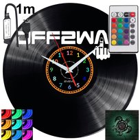 off2War Zegar Ścienny Podświetlany LED RGB Na Pilota Płyta Winylowa ...