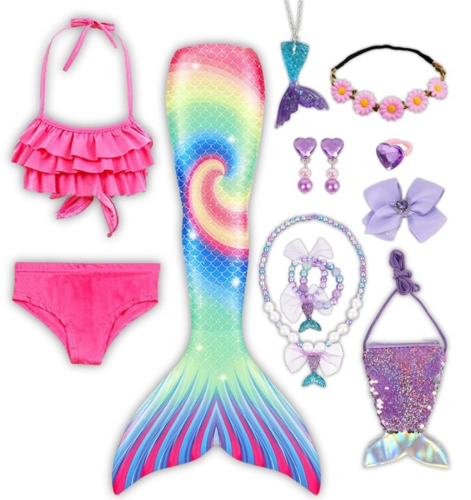 Ogon Syreny Syreni Strój Kąpielowy Syrenka Kostium Syrena 110 / 116 Cm ...
