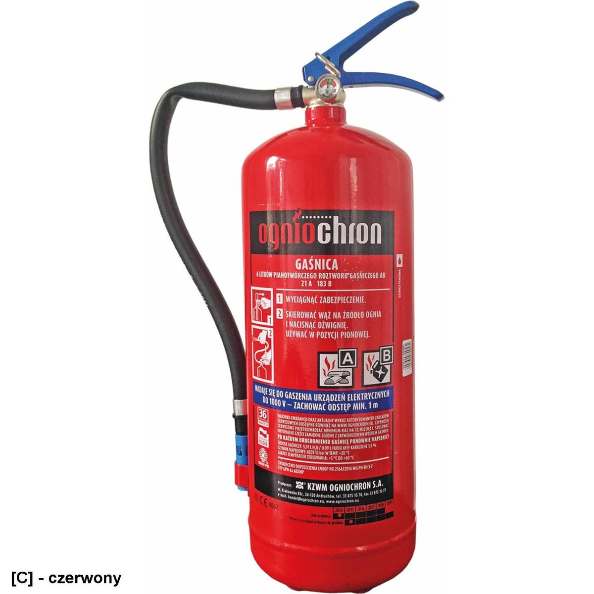 OGPN-6XAB-MP - Gaśnica pianowa 6 kg - 6 kg - Ogniochron | Sklep EMPIK.COM