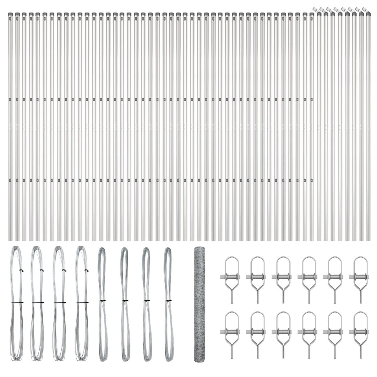 Ogrodzenie heksagonalne vidaXL 1,6 x 100 m stal ocynkowana, Słupki ...